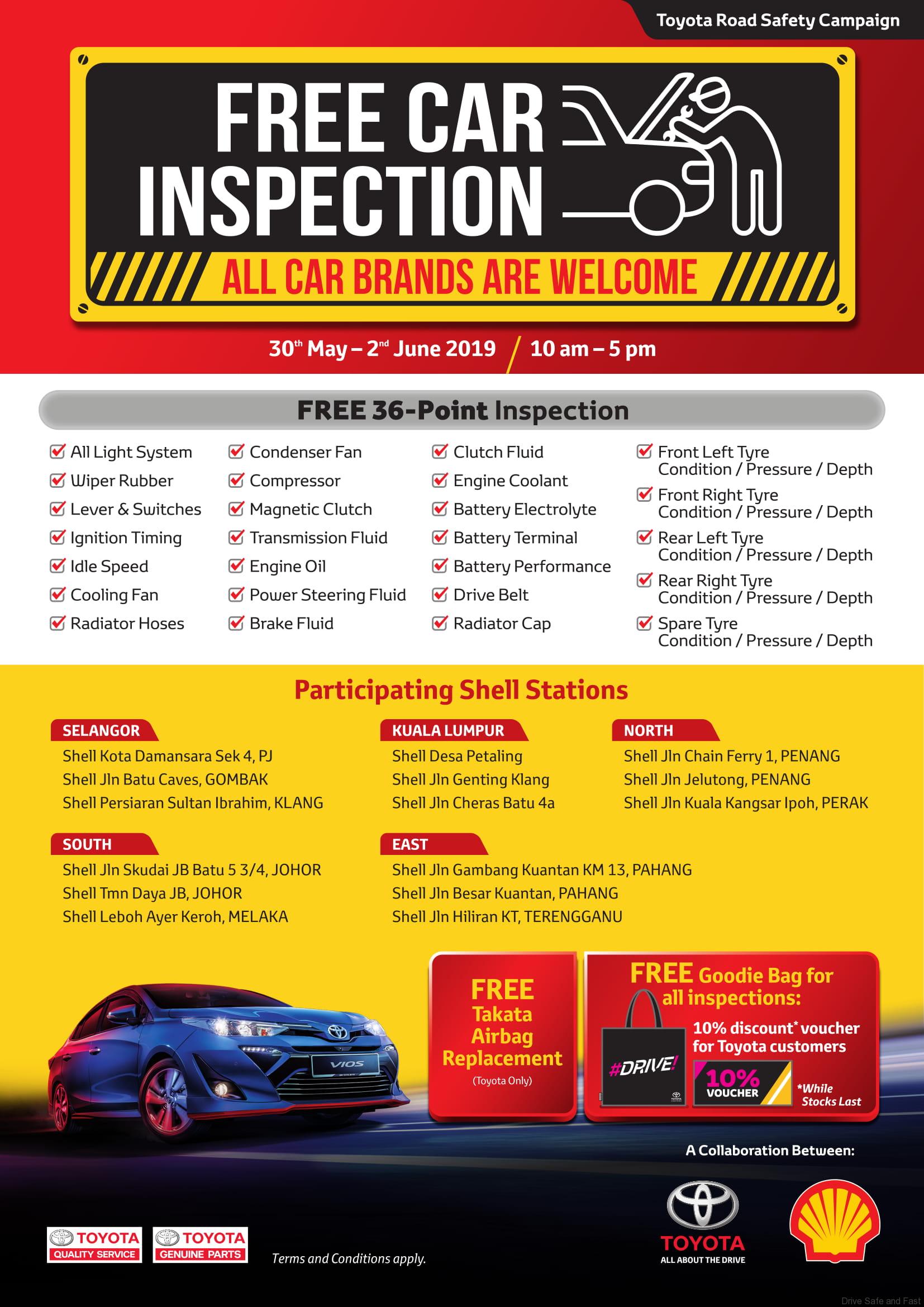 Toyota and Shell Malaysia Offering Free Inspection for ALL Car Brands
