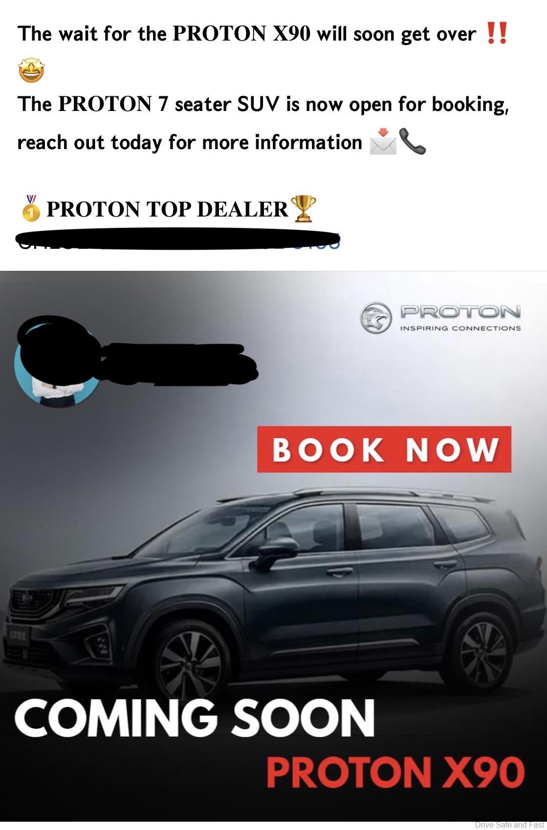 PROTON X90 Booking Advertising Starts On Facebook