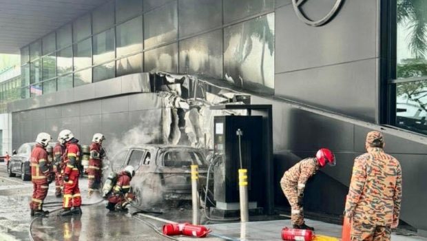 Mercedes-Benz EV Catches Fire While Charging At JB Showroom