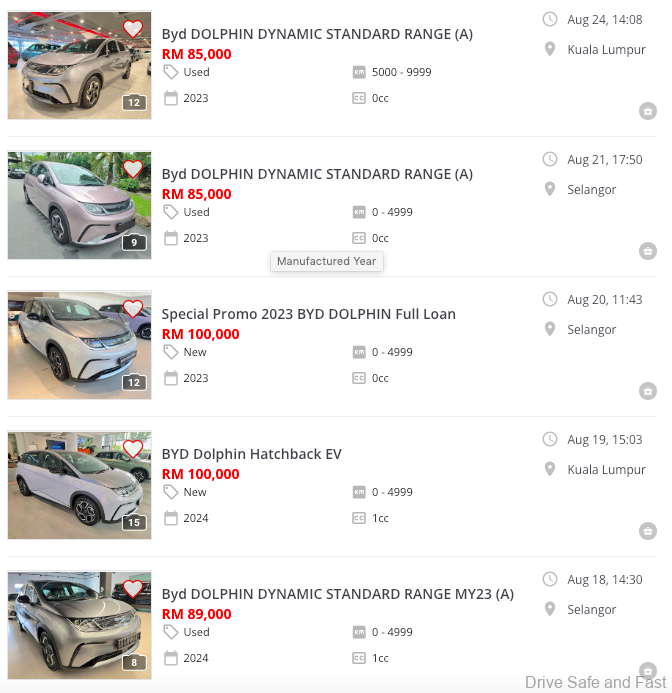 Used BYD Dolphin Electric Car At Tempting Asking Price