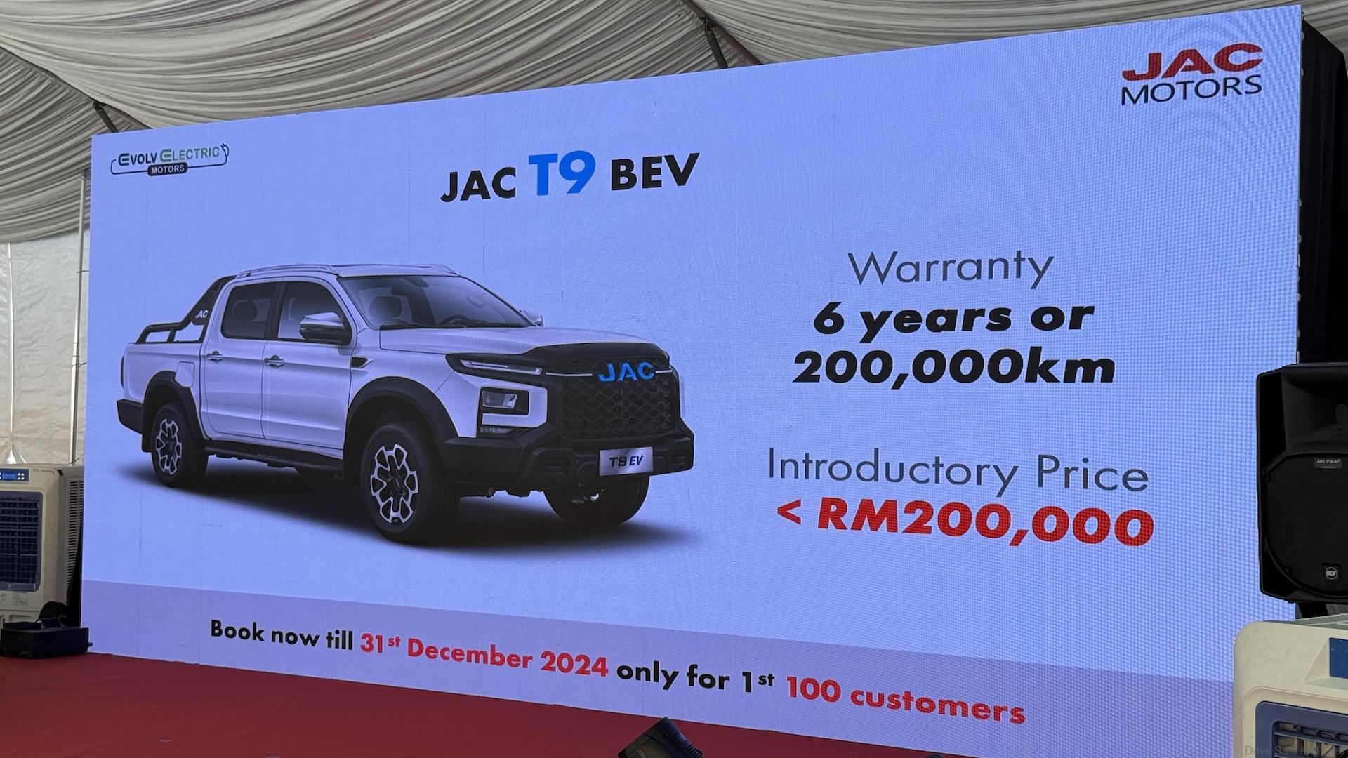 JAC Motors T9 Pick-Up: RM120K Full-Spec Diesel Or RM200K BEV